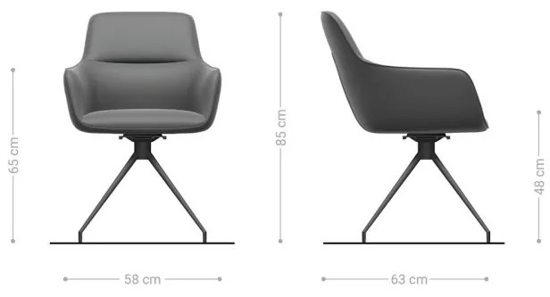 Jídelní židle Pejo-Flex manšestr stříbrno-šedá křížová podnož zúžená