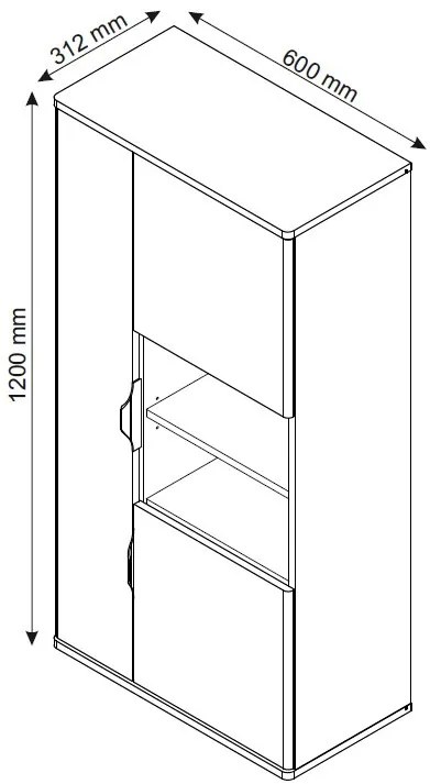 Závěsná vitrína Avola, béžová kašmír/dub cremona