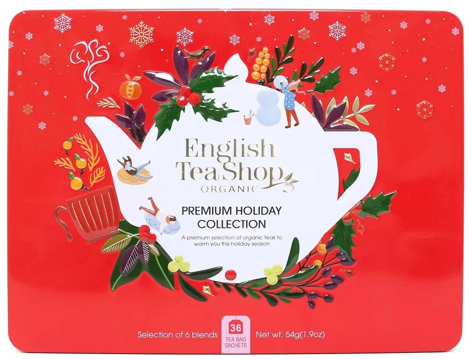 THE ENGLISH TEASHOP Dárková čajová kazeta "Wellness collection" 36 ks - červená