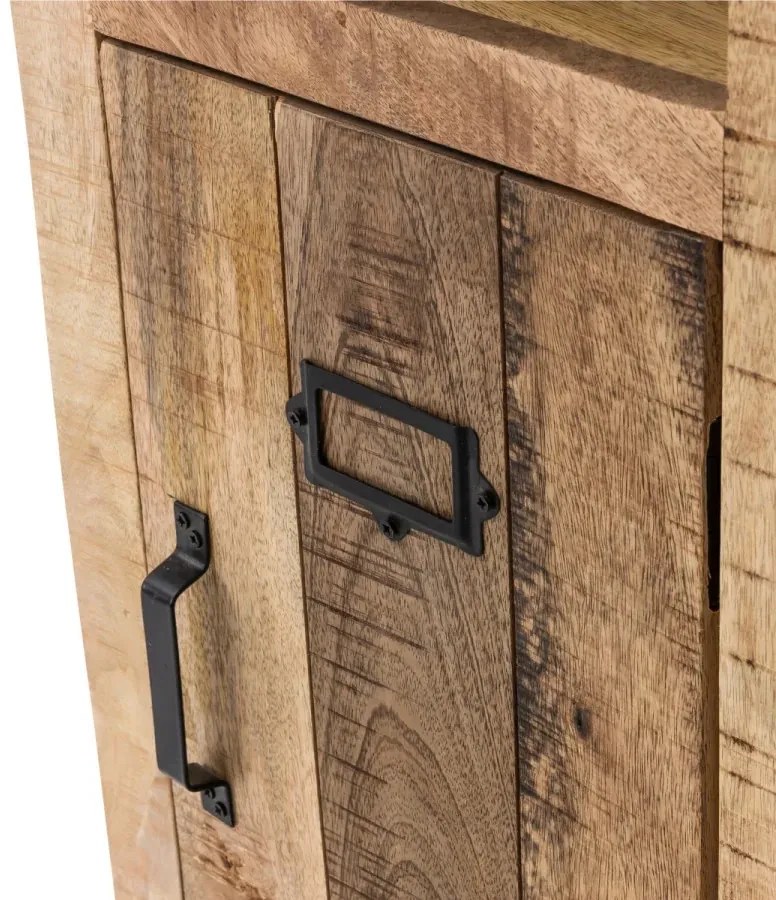 furniture-nabytek.cz - Masivní koupelnová vysoká skříňka Padma z mangového dřeva, lakovaná, vícebarevná – 43×35×180 cm