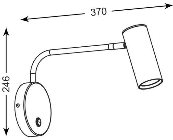 Zuma Line 20034-BK - Nástěnné svítidlo TUBO WL 1xGU10/50W/230V černá