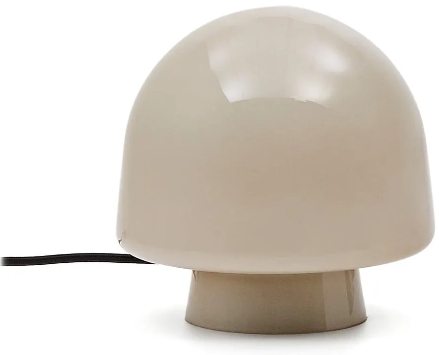 Stolní lampa šedobéžová se skleněným stínidlem (výška 20 cm) Reig – Kave Home Biano.cz
