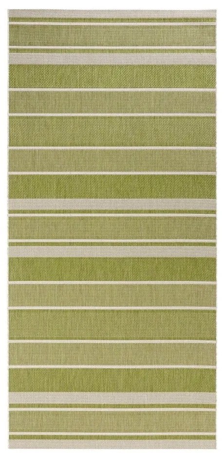 Zelený venkovní koberec Bougari Strap, 80 x 200 cm