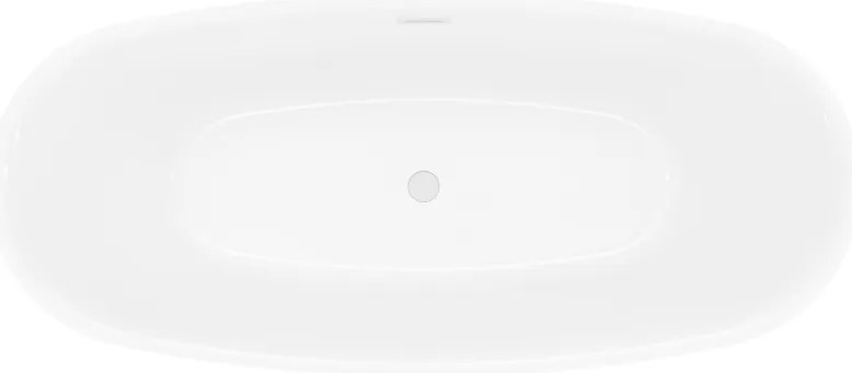 Mexen Luvo Slim, volně stojící vana 170 × 75 cm, bílá-černá, bílý přepad, 52801707575-20