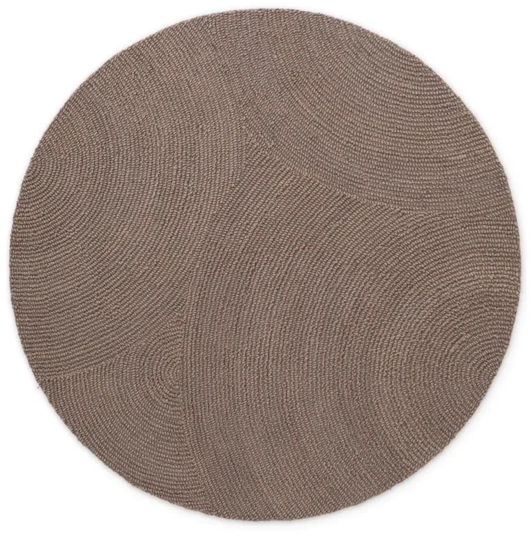Taupe ručně tkaný vlněný kulatý koberec ø 120 cm Calmio – Hanse Home