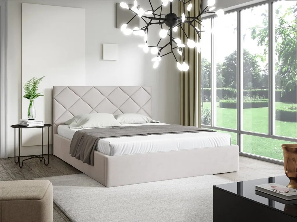 Eka Čalouněná postel DIAMOND 120x200 cm Barva látky Trinity: Světle modrá (Trinity 2322), Úložný prostor: Bez úložného prostoru