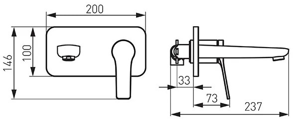 Ferro Stratos, podomítková umyvadlová baterie, chromová, BSC3PA