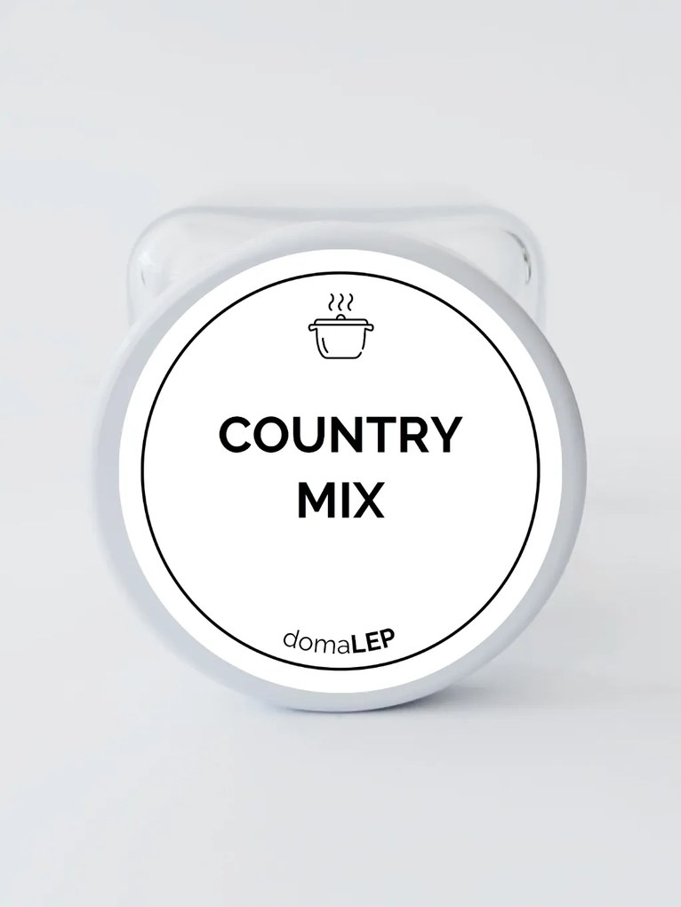 Samolepka na kořenky COUNTRY MIX bílá 5 cm tučné písmo