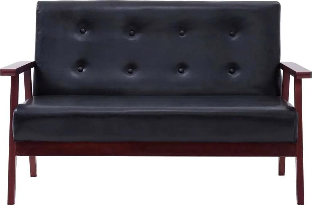 vidaXL 2místná sedačka umělá kůže [248642] Barva: Černá