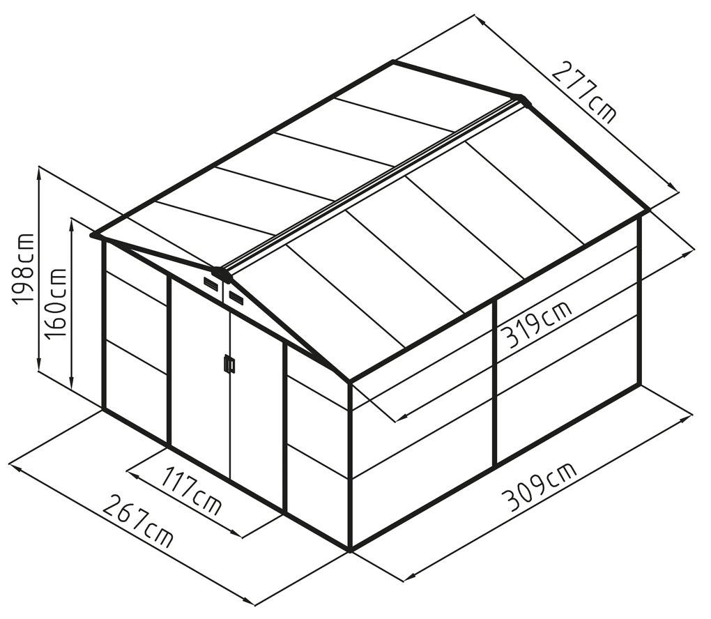 Zahradní domek G21 GAH 884 - 277 x 319 cm, šedý