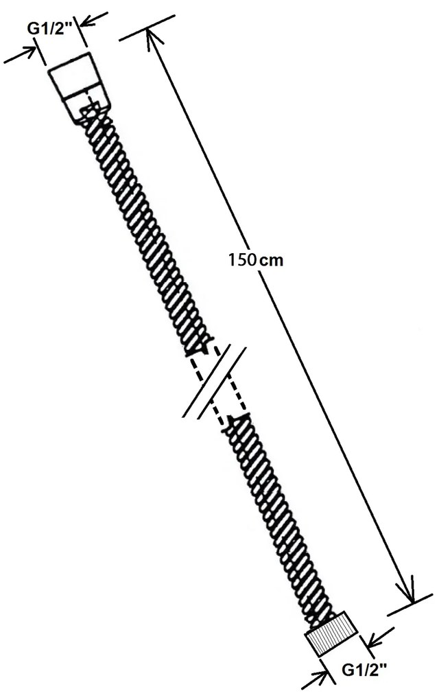 Sapho, POWERFLEX Sprchová hadice 150cm, bílá mat, FLE10BI