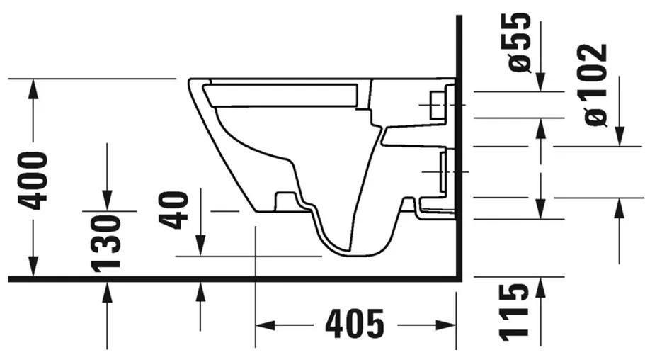 Duravit D-Neo - Závěsné WC Duravit Rimless s HygieneGlaze 370 x 480 mm, bílá 2587092000