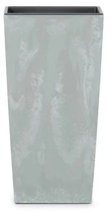 PROSPERPLAST Květináč - URBI SQUARE Beton Effect Rozměr: 29,2x29,2 cm, Barva: krémová