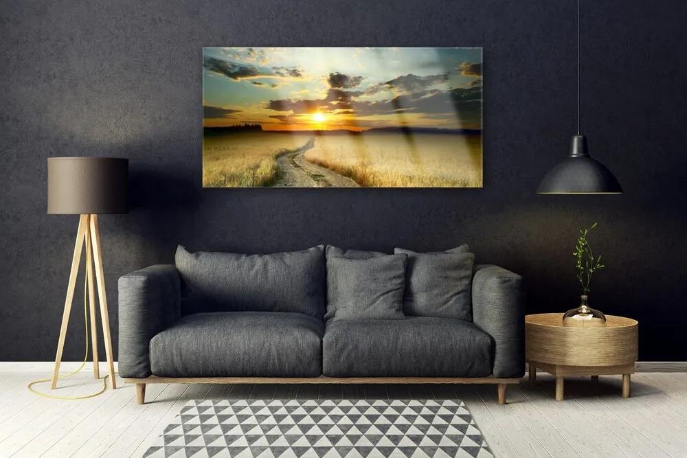 akrylový obraz Cestička Pole Krajina 120x60 cm