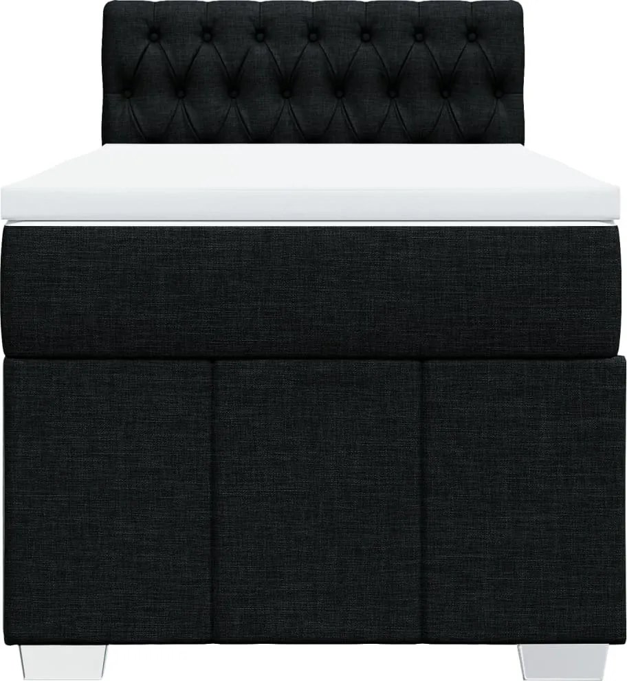 Box spring postel s matrací černá 90x190 cm textil 3286932
