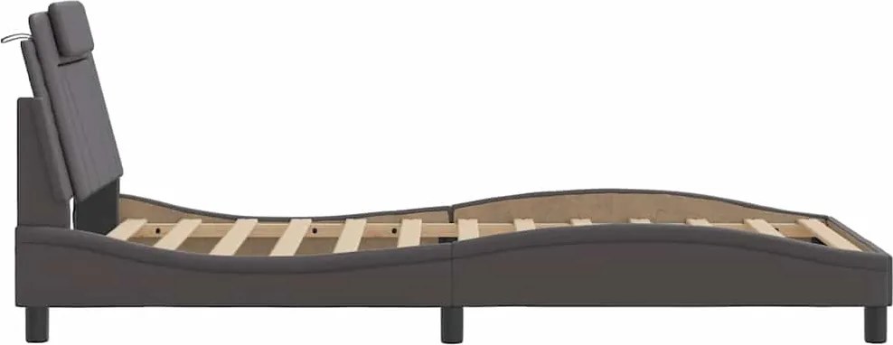 Rám postele Viana bez matrace šedý 100x200 cm umělá kůže 3208078
