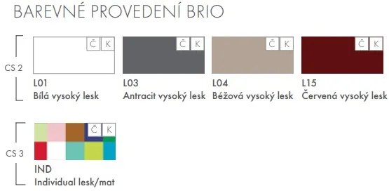 Dřevojas skříň vysoká BRIO SVD2 35 Barevné provedení: L01 Bílá vysoký lesk