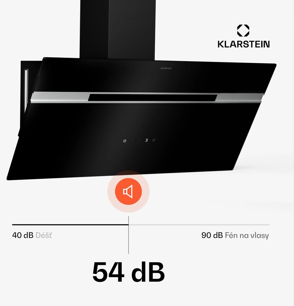Klarstein Alina digestoř | 90 cm | 615 m³/h | Tichá | Energetická třída A