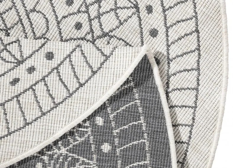 Hanse Home, Kusový koberec Twin-Wendeteppiche 103143 creme grau kruh – na ven i na doma, 100x100 (průměr) kruh, šedá, chodba / předsíň