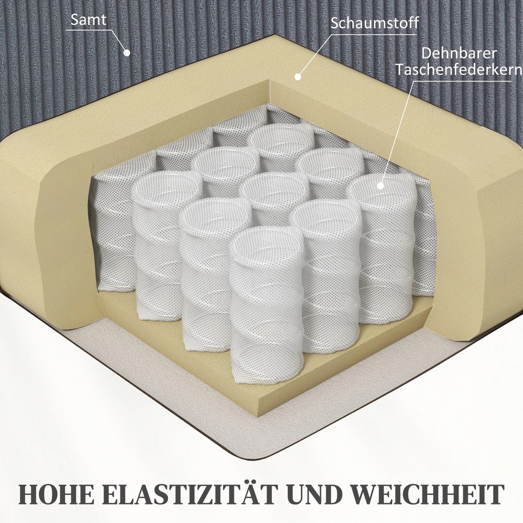 HOMCOM TV křeslo se stojánkem Elektrické polohovací křeslo s funkcí polohování, jádro z taštičkových pružin, TV křeslo s podnožkou, boční kapsou a dá…