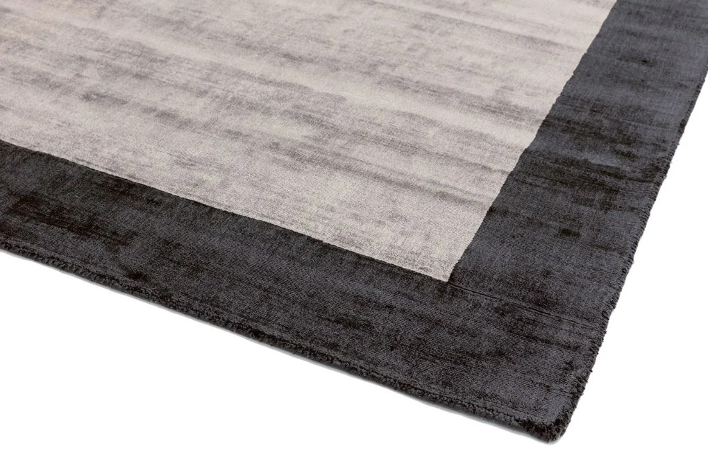 Černý koberec Ife Border Charcoal Silver Rozměry: 200x200 cm