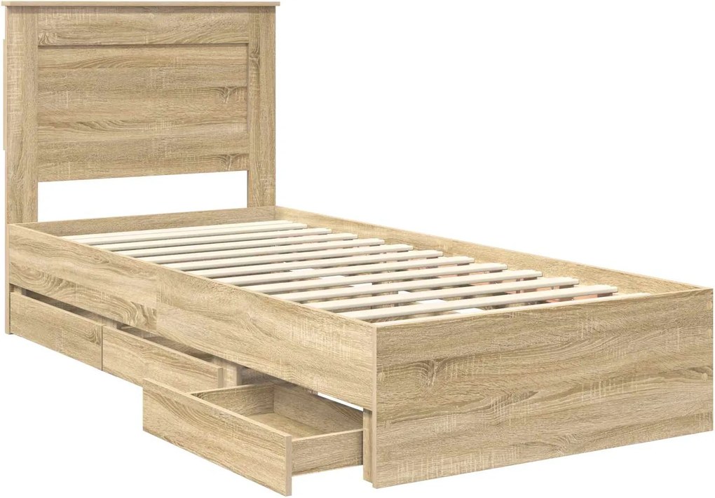 Rám postele se zásuvkou Sonoma dub 75 x 190 cm Inženýrské dřevo 3410215