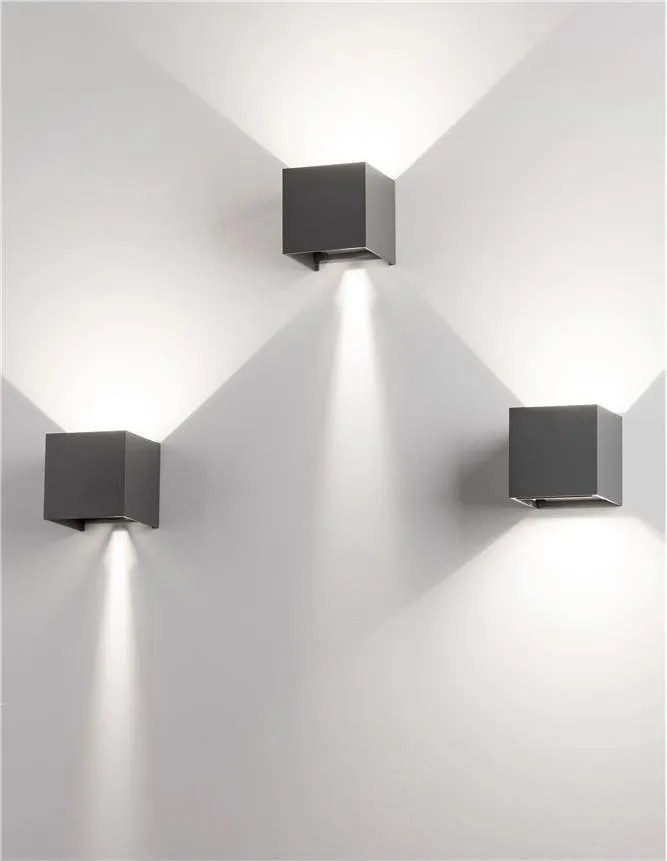 NV 847407 Venkovní nástěnné svítidlo COMO tmavě šedý hliník LED 2x3W 3000K 3000K 220-240V nastavitelný úhel 0-90st. IP54 - NOVA LUCE