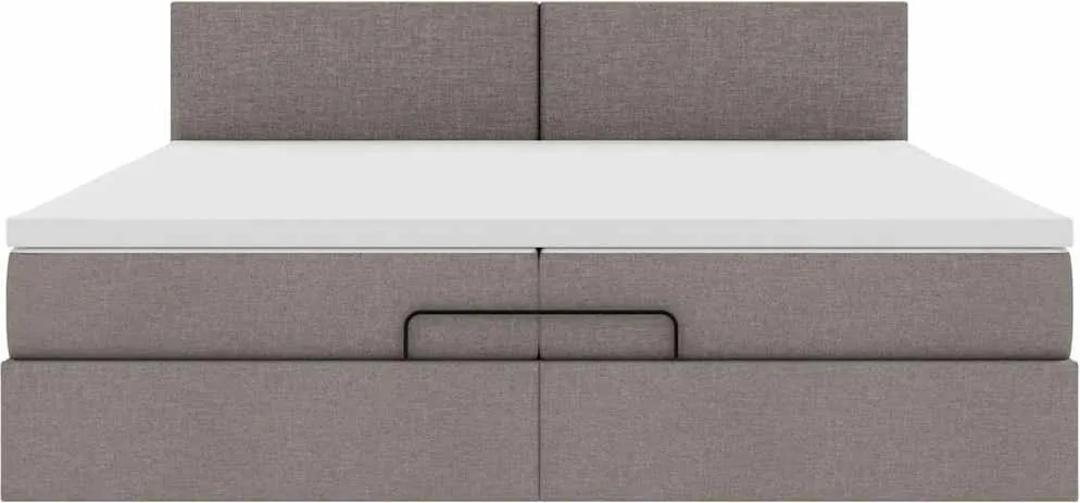 Osmanský rám postele s matrací taupe 200x200 cm textil 3311405