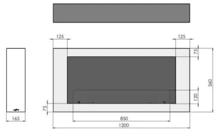 InFire - Nástěnný BIO krb 120x56 cm 3kW bílá