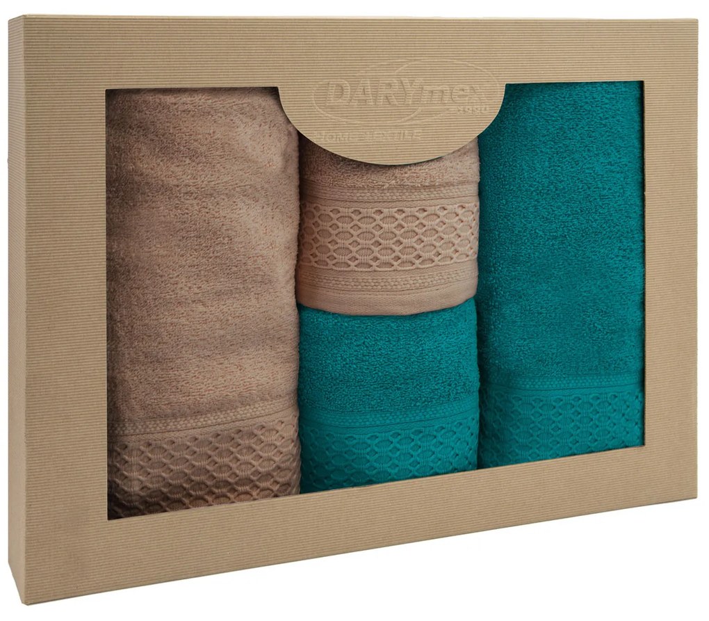 BAVLNĚNÉ RUČNÍKY SOLANO SADA 2 KS 50X90 CM, 2 KS 70X140 CM VÍCEBAREVNÁ