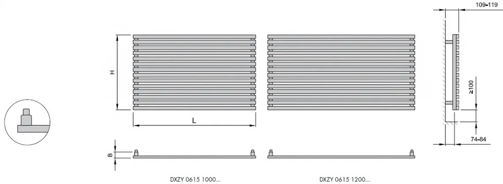 Isan Zoya Inox 615 x 1000 mm koupelnový radiátor nerez