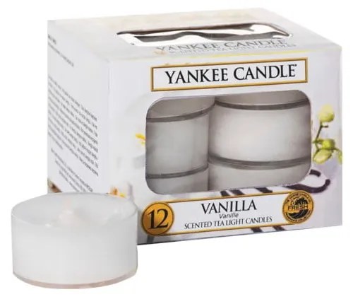 Sada 12 vonných svíček Yankee Candle Vanilla, doba hoření 4 h