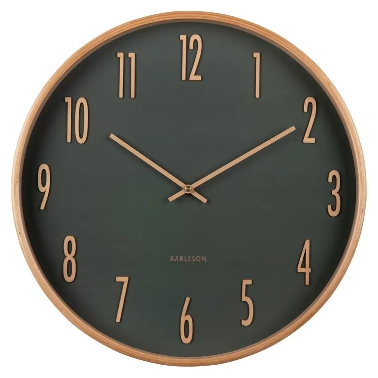 Karlsson 5996GR designové nástěnné hodiny zelená, pr. 40 cm