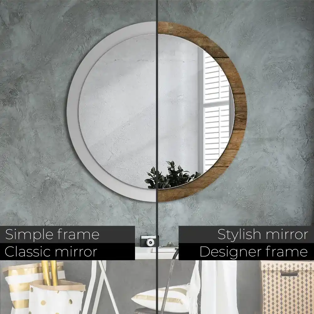 Kulaté dekorační zrcadlo na zeď Staré dřevo | BIANO
