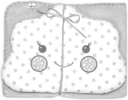 Dětská sada deka + polštářek Mráček Baby Nellys ® - bubble šedá/bílá