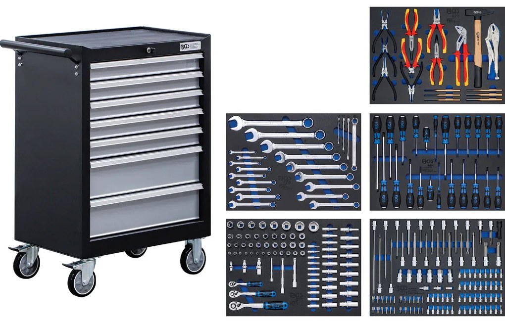 BGS 6060, Dílenský vozík | 7 zásuvek | se 246 nástroji