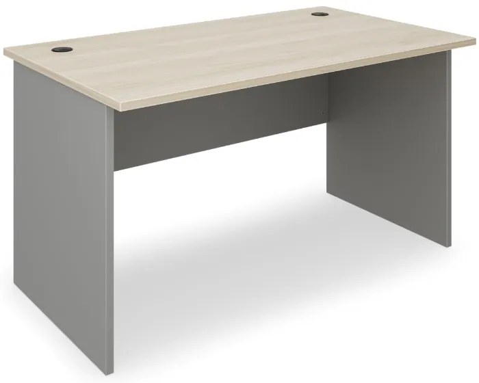 Stůl SimpleOffice 140 x 80 cm, dub světlý / šedá