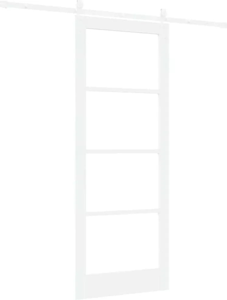 Posuvné dveře 83 x 211 cm Masivní borové dřevo a sklo Bílá 3332420