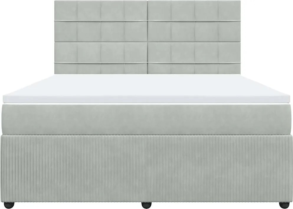 Box spring postel s matrací světle šedá 180x200 cm samet 3294706