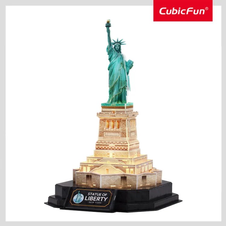 CubicFun - Puzzle 3D s LED Noční edice: Socha Svobody 79 dílků