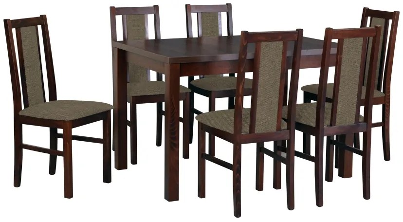 Jídelní stůl MAX 5 doprava zdarma deska stolu bílá, nohy stolu ořech