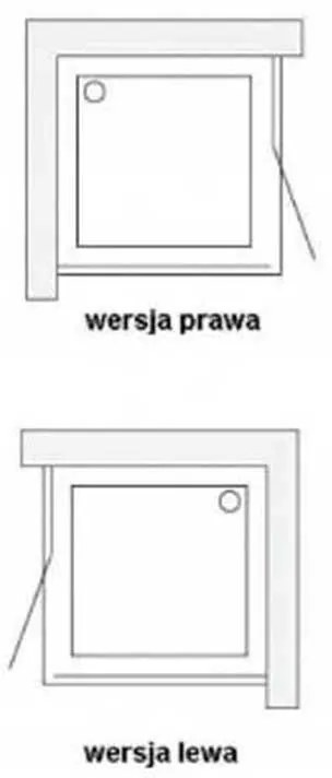 BPS-koupelny Čtvercový sprchový kout HYD-SK04BSA 80x80 černá/transparent - bez vaničky