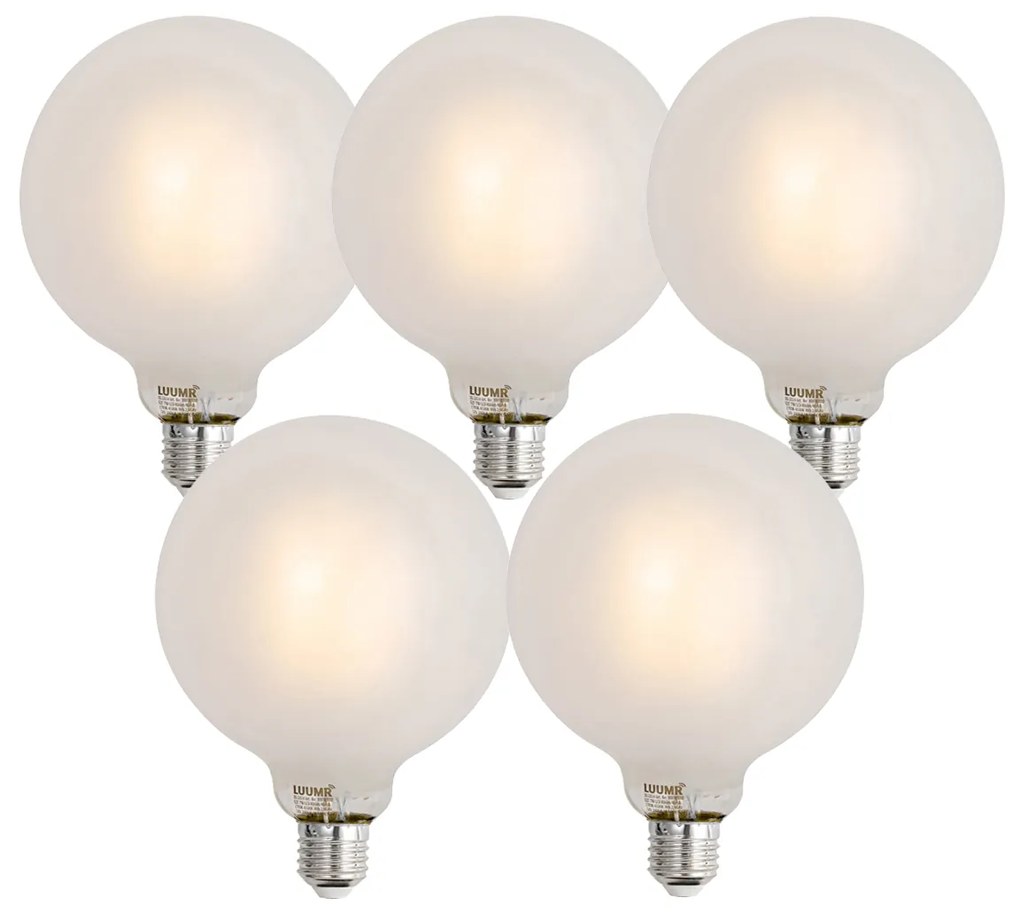 Sada 5 ks Chytré stmívatelné LED žárovky E27 G125 matné 7W 806lm 2700-6500K