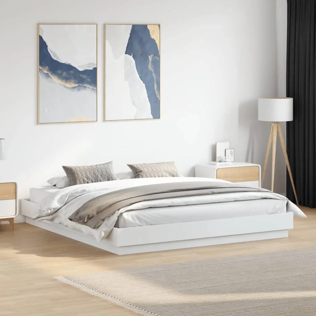 Rám postele bílý 180 x 200 cm kompozitní dřevo 3209835