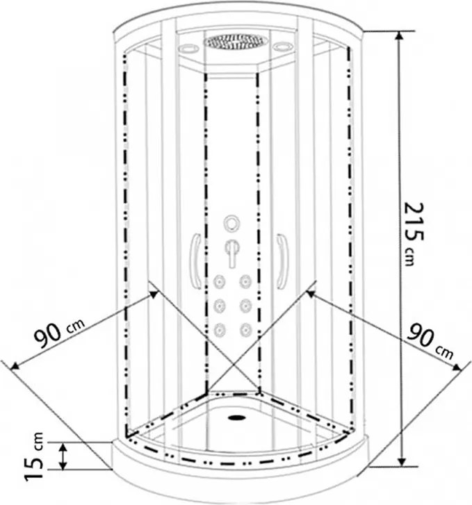 BPS-koupelny Hydromasážní box HYD-Borgio 90, 90x90