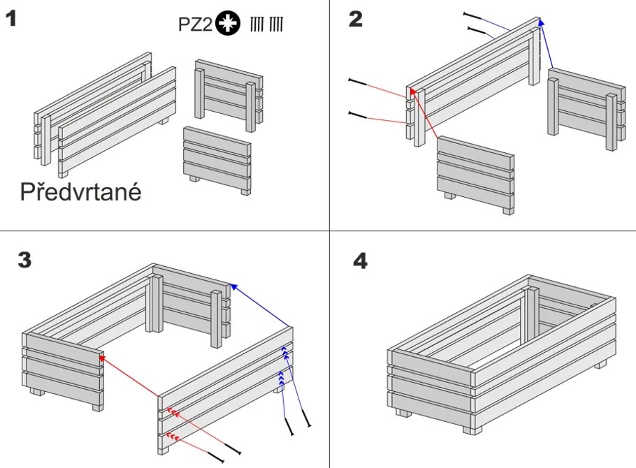 AMADEA Dřevěný designový vyvýšený záhon bez nádoby uvnitř 1 kus, 76x43,6x31cm