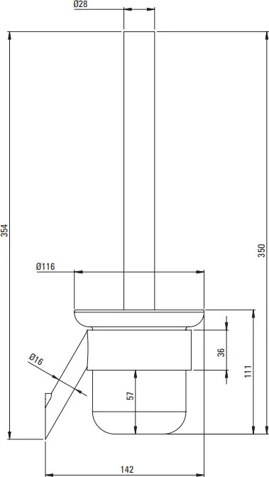 Deante Silia WC kartáč, nikl