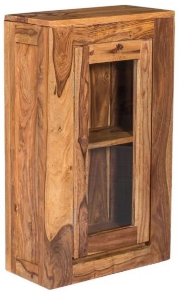 Indický nábytek - Nástěnná skříňka do koupelny  Gani 40x60x15 z indického masivu palisandr Světle medová