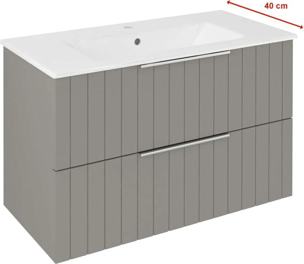 Sapho Cirasa - Umyvadlová skříňka Strip 78x54x39 cm, 2x zásuvka, agila CR792-4343S