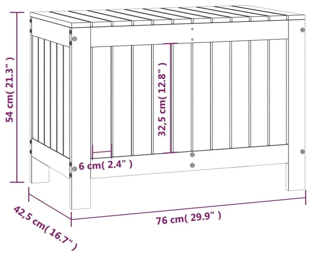 Petromila Zahradní úložný box černý 76 x 42,5 x 54 cm masivní borovice